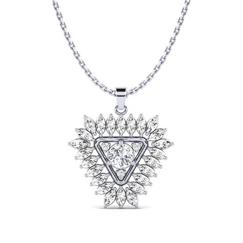 Womens Pendant Voiders In 025 Carat Round Cut 14ct White Gold