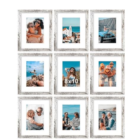 8x10 Picture Frames Set Of 9 Shatter Resistant Plexiglass Display 5x7