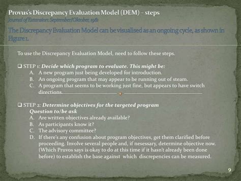 provus s discrepency evaluation model
