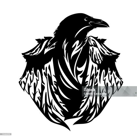 Desain Maskot Vektor Burung Gagak Hitam Ilustrasi Stok Unduh Gambar