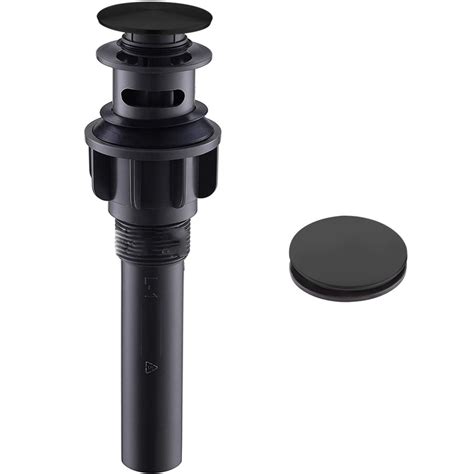 Push Pull Drain With Basket Black Bathroom Drain With Overflow