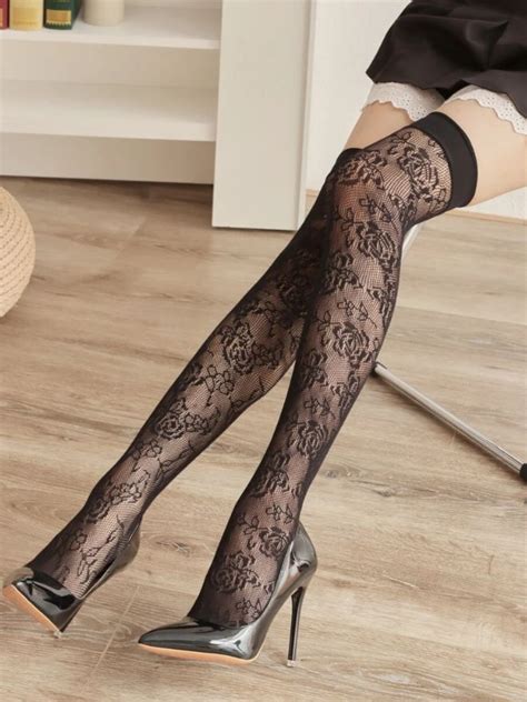 Floral Stocking Sexy Curves