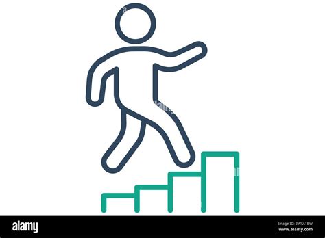 Step Icon People Climb Stair Icon Related To Action Plan Business