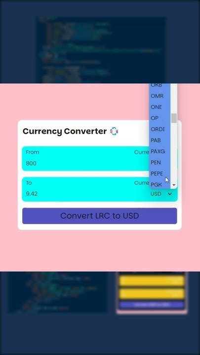 Currency Converter Htmlcss Html Css Javascript Javascriptexample