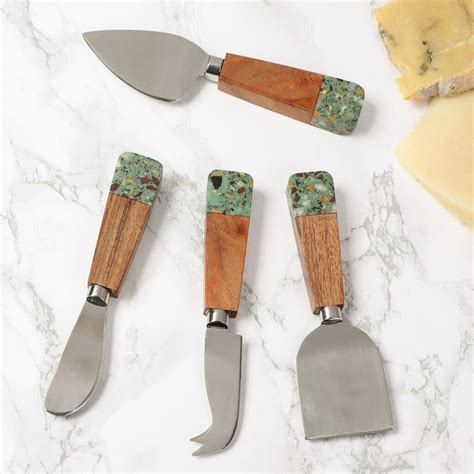 Jewett 4 Piece Assorted Knife Set Marble Cheese Cheese Knives