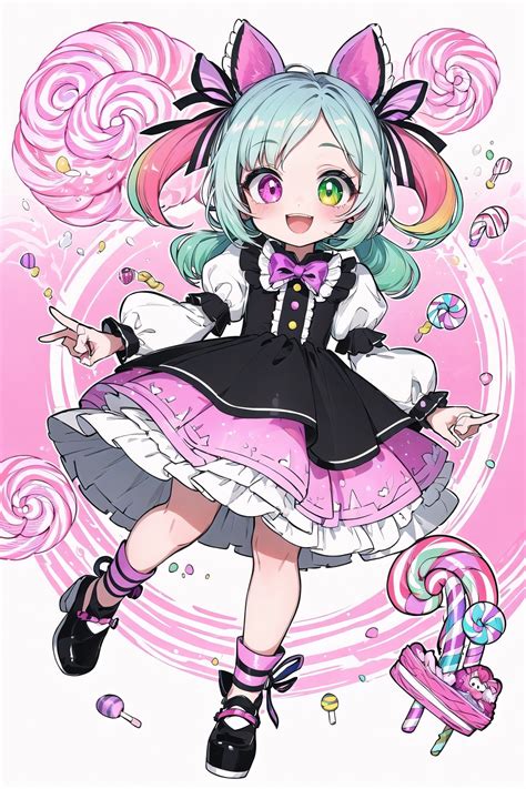Anime Girl With Candy Adorable