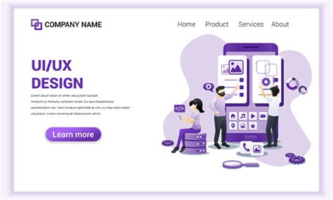 Concept Moderne De Conception Plate De Conception Dui Ux Avec Des Caractères Sur Le Téléphone