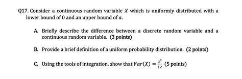Solved Q Consider A Continuous Random Variable X Which Is Chegg