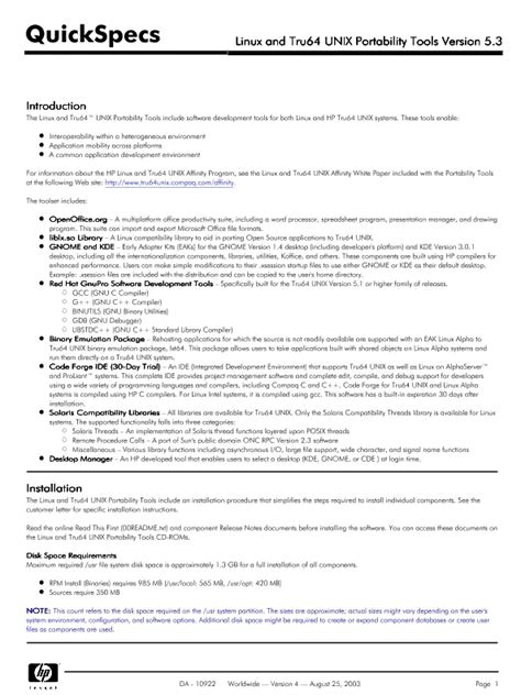 Linux And Tru64 Unix Portability Tools Version 53