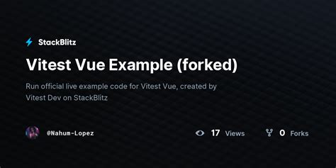 Vitest Vue Example Forked Stackblitz