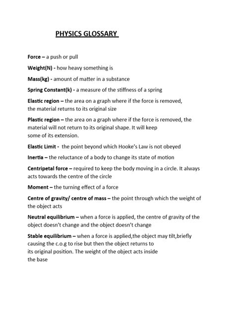Physics Glossary Pdf Waves Thermometer