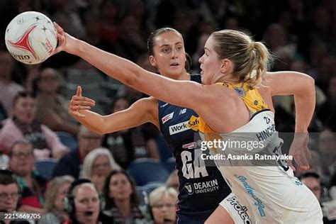 Lily Graham Of The Melbourne Vixens And Tara Hinchliffe Of The News Photo Getty Images