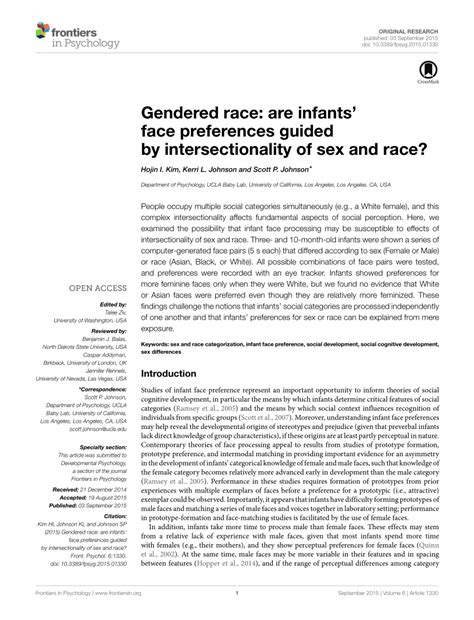 Pdf Gendered Race Are Infants Face Preferences Guided By