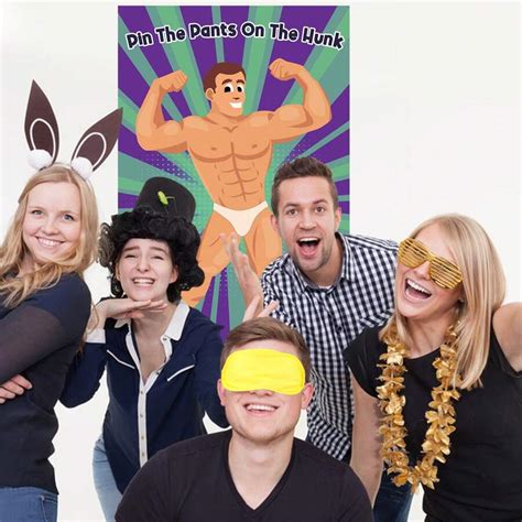 Bridal Shower And Bachelorette Party Game Set Pin The Pants On The Hunk