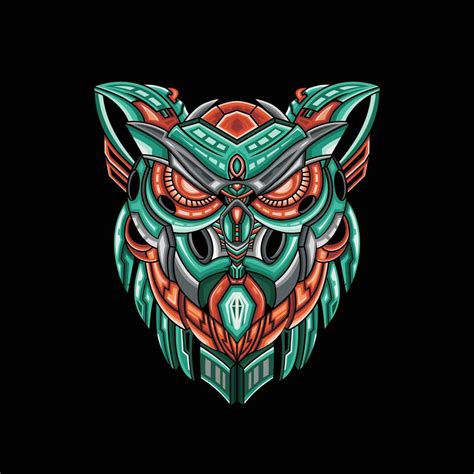 Ilustração E Design De Vetor De Estilo Robô Coruja 7501640 Vetor No