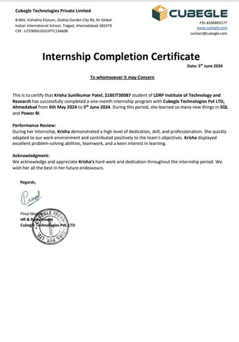 Krisha Patel On Linkedin Internship Techinternship