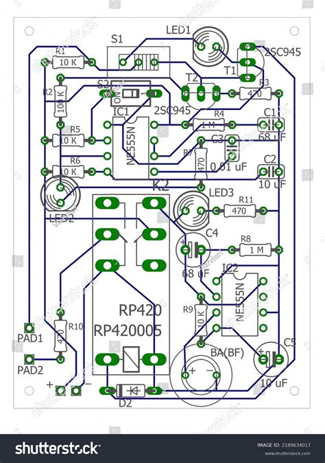 Electronic Circuit Board Schema Developing Drawing Stock Illustration