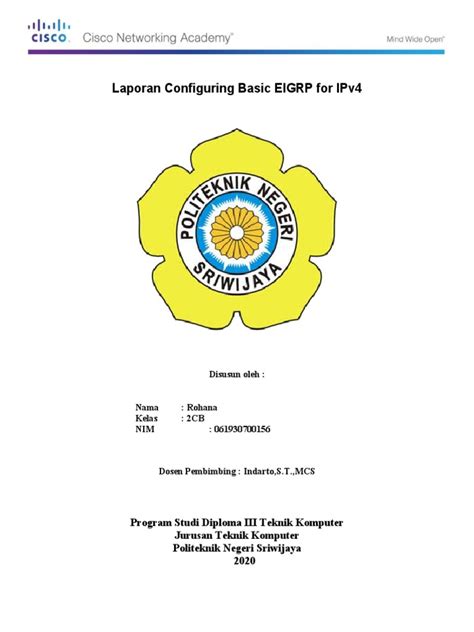 Laporan Configuring Basic Eigrp For Ipv4 Pdf Network Layer Protocols Communications Protocols