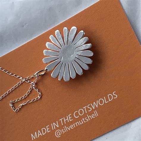 Sterling Silver Large Daisy Necklace Silver Nutshell Jewellery
