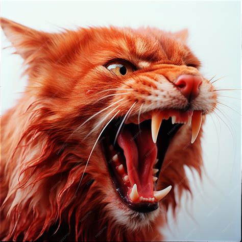 Premium Photo Angry Predatory Furious Catcloseup Of A Domestic Cat