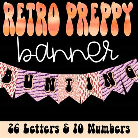 Banner Decor Retro Preppy By Louisiana Littles Tpt