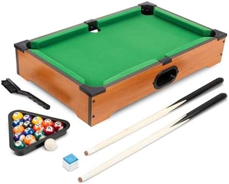 Mini Pool Table 20 Inch Portable Tabletop Billiards Game With Cue