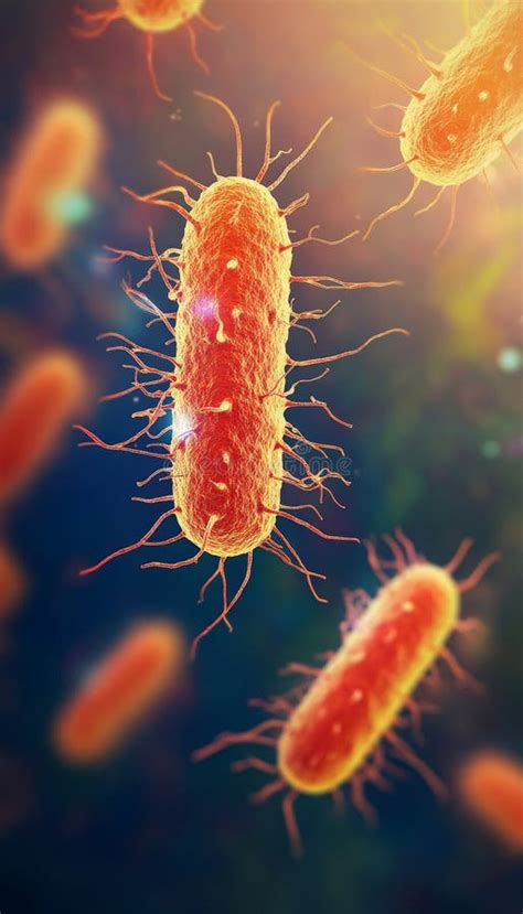 Close Up View Of Ecoli Bacteria Under A Microscope Showcasing