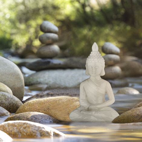 Relaxdays Statue Bouddha Assis 18 Cm De Haut Résistant Aux