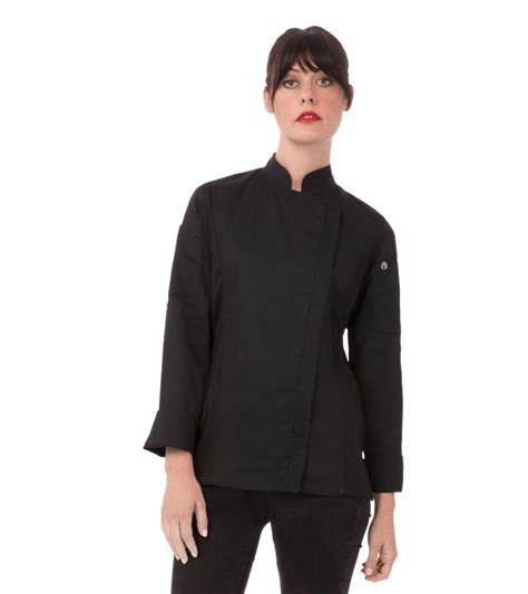Chef Work Hartford Chef Coat L S Zip Black Women Lotus Food