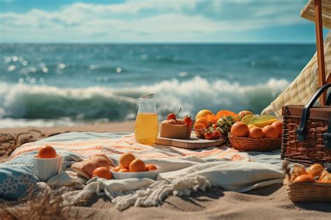 Premium Photo Seaside Picnic By The Waves