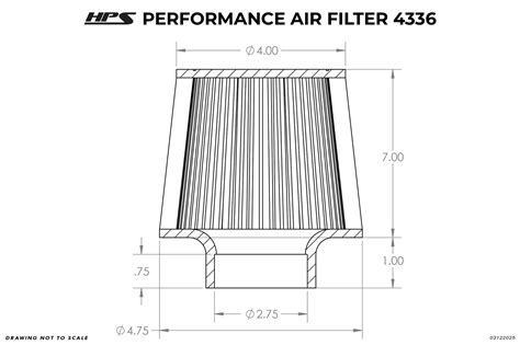 Hps Performance 275 Air Filter 8 Length 475 Base 4 Top Hps