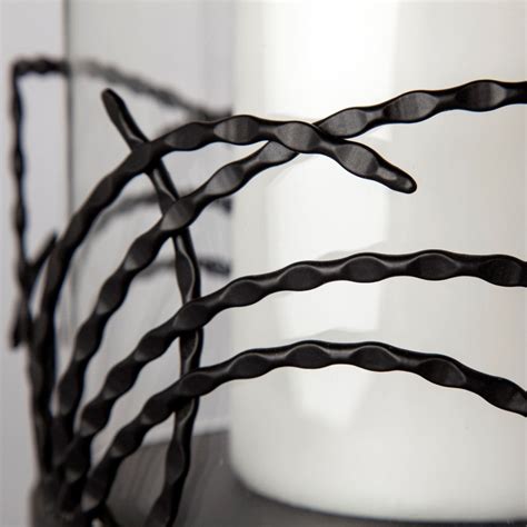 Cutlass Candle Holder Set Elegant Matte Black Design With Glass Hurr