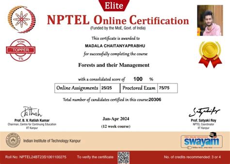 Madala Chaitanya Prabhu On Linkedin Goldmedal Iitkanpur Nptel Top1 Achievementpossible