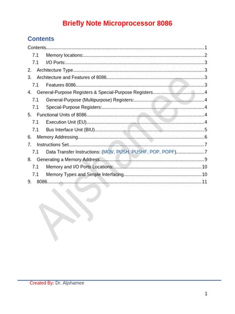 00 Briefly Note Microprocessor 8086 Pdf Random Access Memory