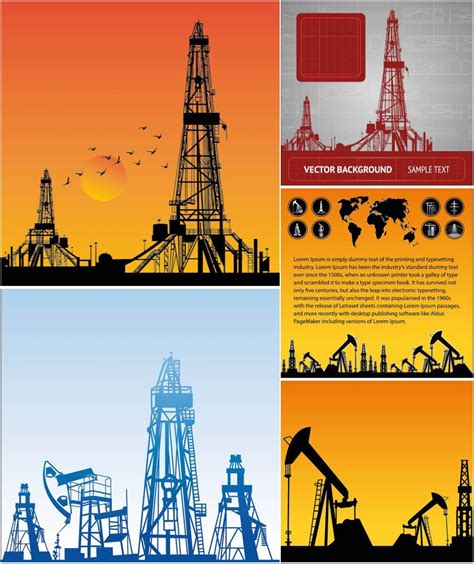 Oil Rig Vector Vector Graphics And Vector Illustrations