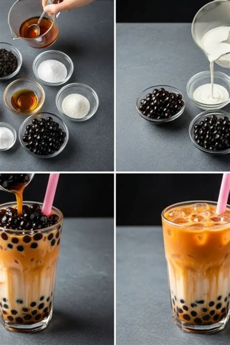 Thai Milk Tea Boba Fruity Desserts