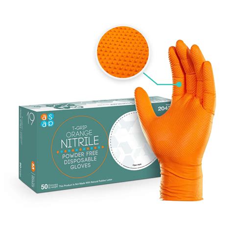Asap T Grip Orange Nitrile Gloves 7 Mil — Save Up To 50