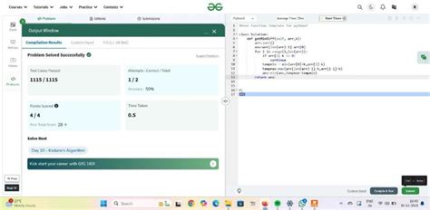 Geeksforgeeks Codingjourney Learning Tech Problemsolving