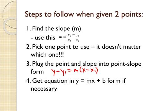 Ppt Section 5 3 Writing Linear Equations Given Two Points Powerpoint