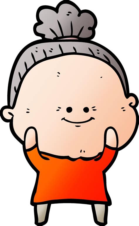 Cartoon Happy Old Woman 12477283 Vector Art At Vecteezy