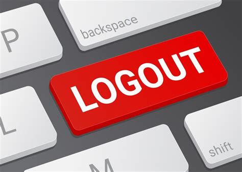 Premium Vector Closeup Of The Logout Button On A Realistic White