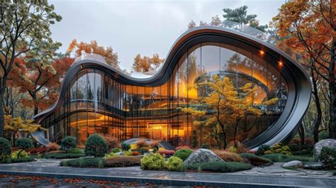 Premium Photo Structural Glass Facade Curving Roof Fantastic