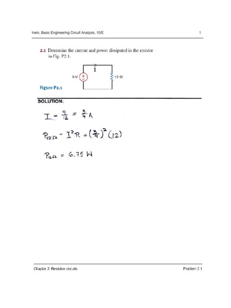 Basic Engineering Circuit Analysis Chapter 2 Solutions Pdf