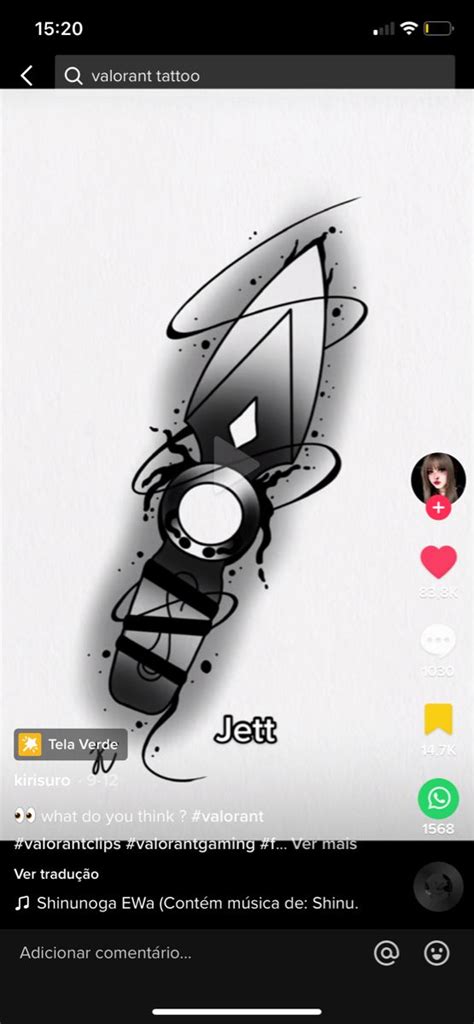 Tattoo Valorant Jett Tatuagens Aleat Rias Ideias De Tatuagens Tatuagem