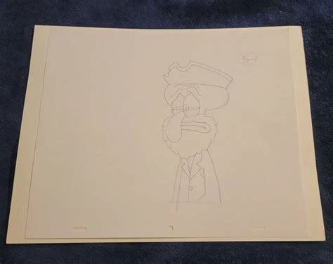 1999 Spongebob Squarepants Squidward Animation Cel Drawing “scaredy