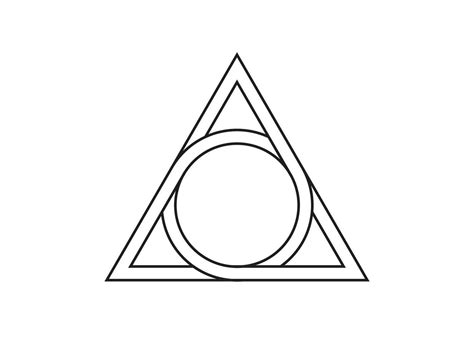 Sacred Geometrical Figure Of A Circle Inscribed In A Triangle The