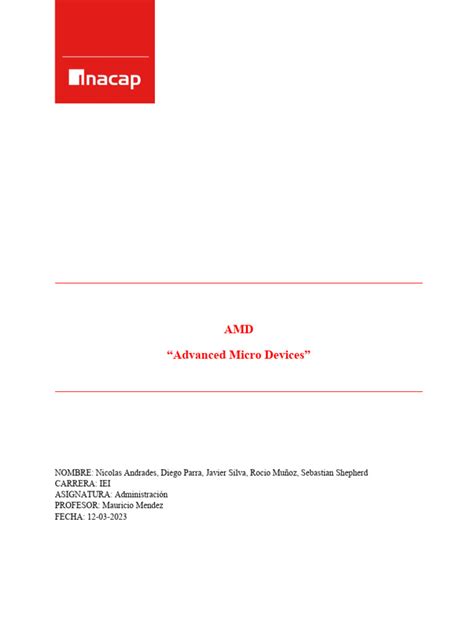 Amd Advanced Micro Devices Pdf Microprocesador Intel