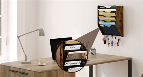 Pag Mass Wall File Organizer With Hooks 5 Tier Mesh Mail