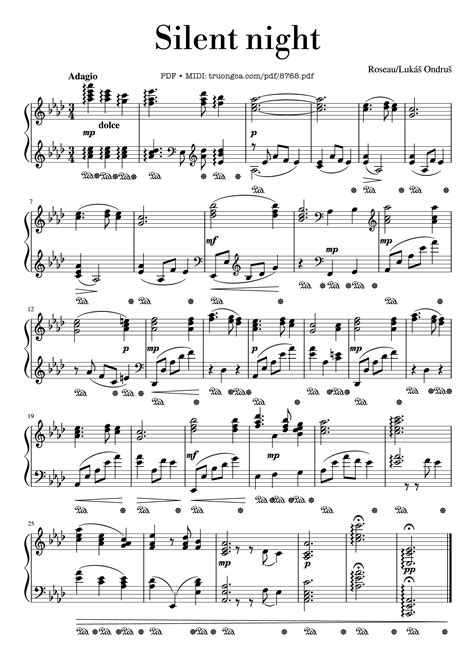 Sheet Silent Night đêm Thánh Vô Cùng Sheet Piano Pdf Hợp âm Piano