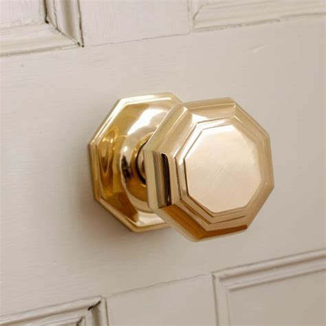 Polished Brass Octagonal Door Pull Large Brass Door Antique Door